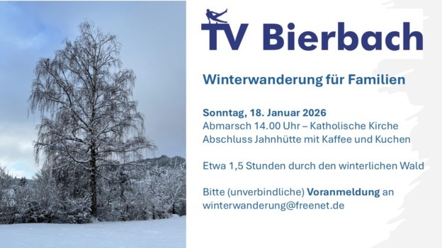 Einladung zur Winterwanderung | TV Bierbach 05 e.V.